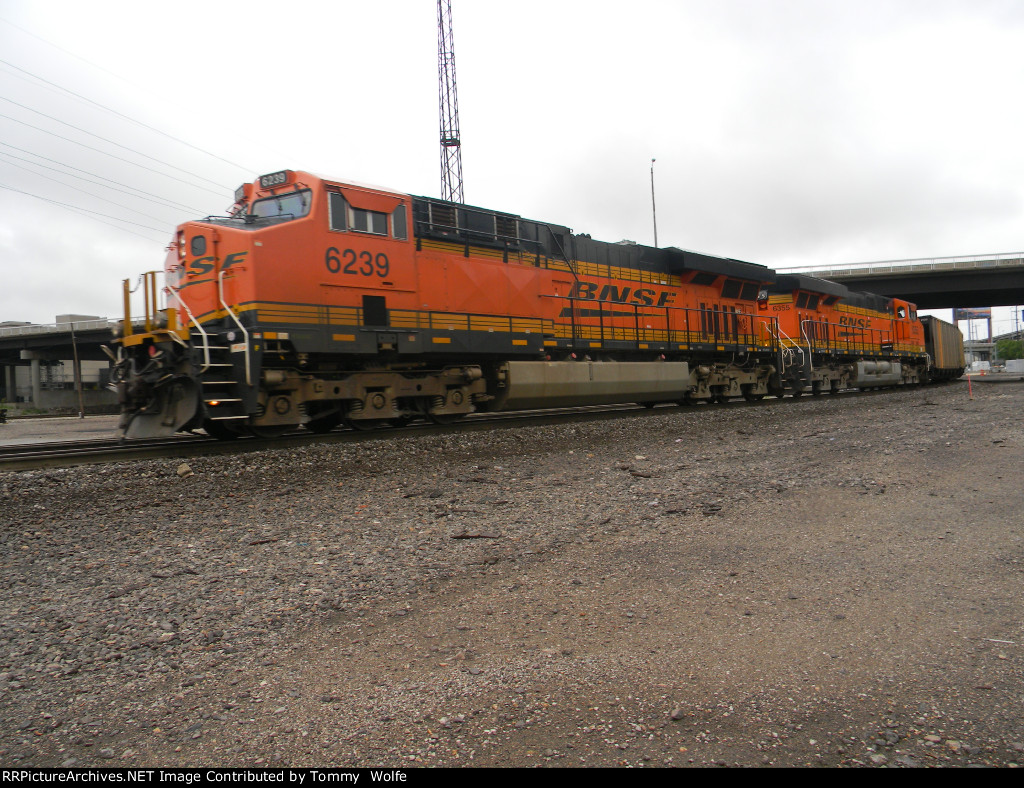 BNSF 6239 and BNSF 6355 are DPUs on a Westbound Coal Train